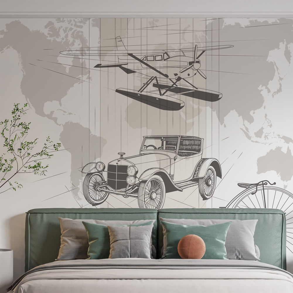 The Vintage Ride kids room wallpaper – Jumig
